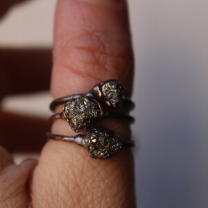 Electroformed Pyrite Crystal Ring - Etsy