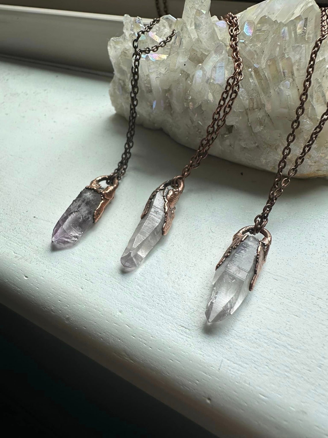 Vera Cruz Amethyst Necklace, Hippie Boho Jewelry, Raw Simple Crystal ...