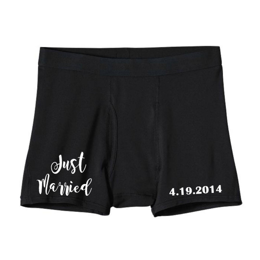 Just Married Boxers - Groom Gift - Honeymoon Underwear - Wedding Boxers ...