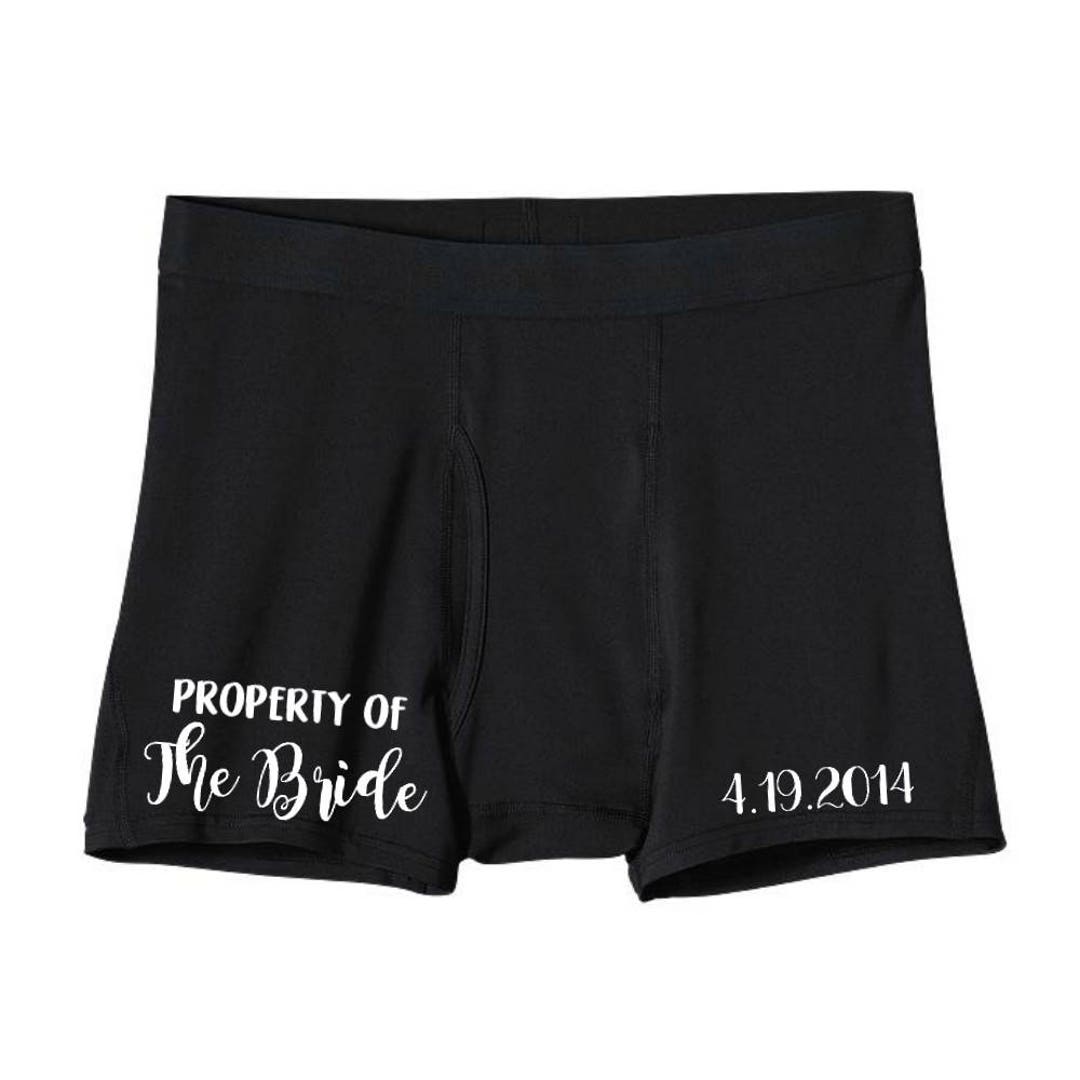 Property of the Bride Boxers - Honeymoon Underwear - Groom Gift - Gift ...