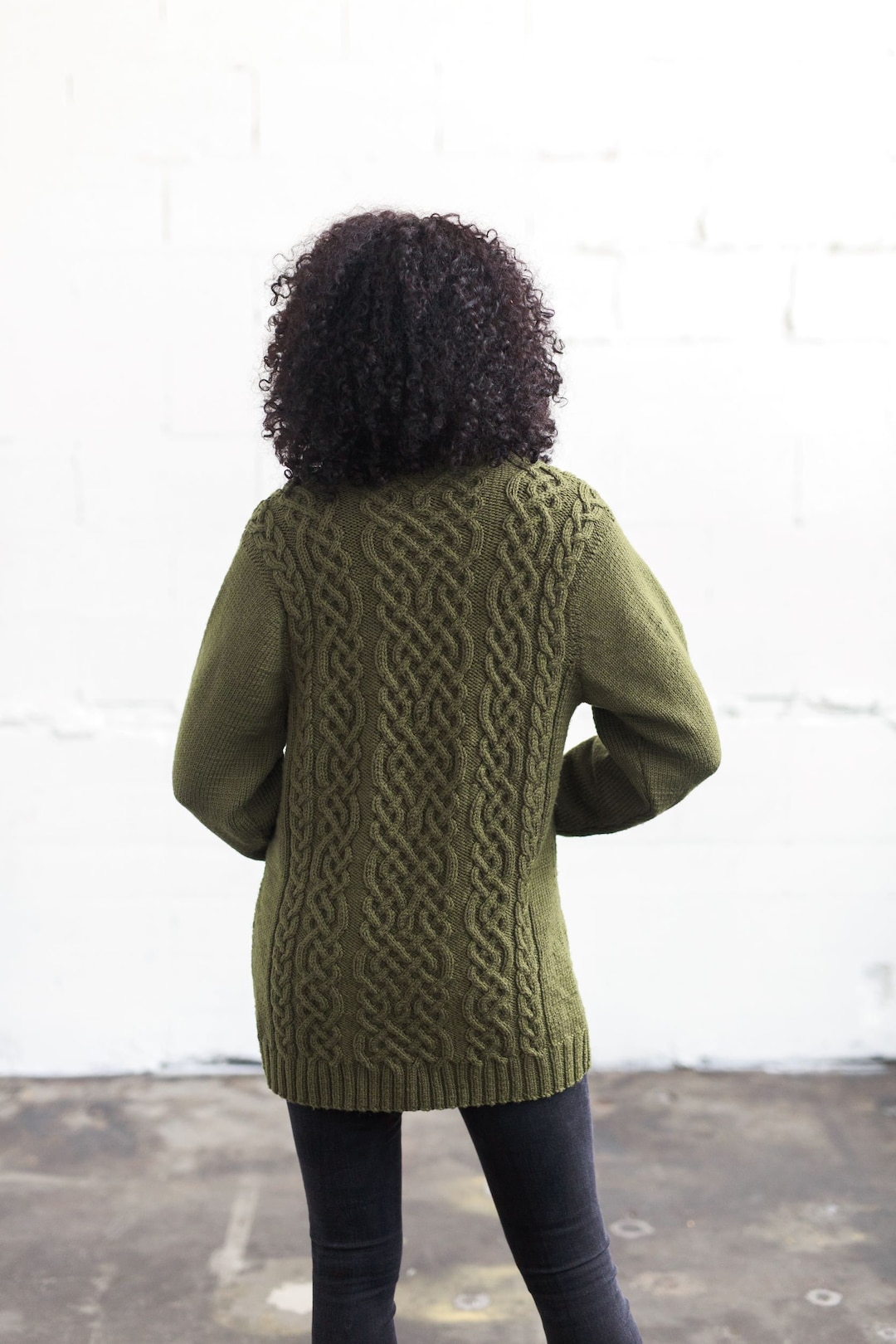 Aran Cable Knit Cardigan Pattern: Shawl Collar, Celtic Design (PDF ...