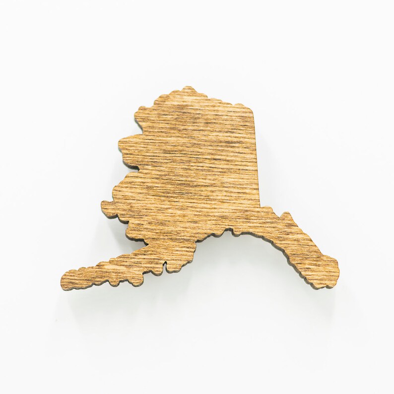 Alaska Wooden Magnet AK State Magnet State of Alaska - Etsy