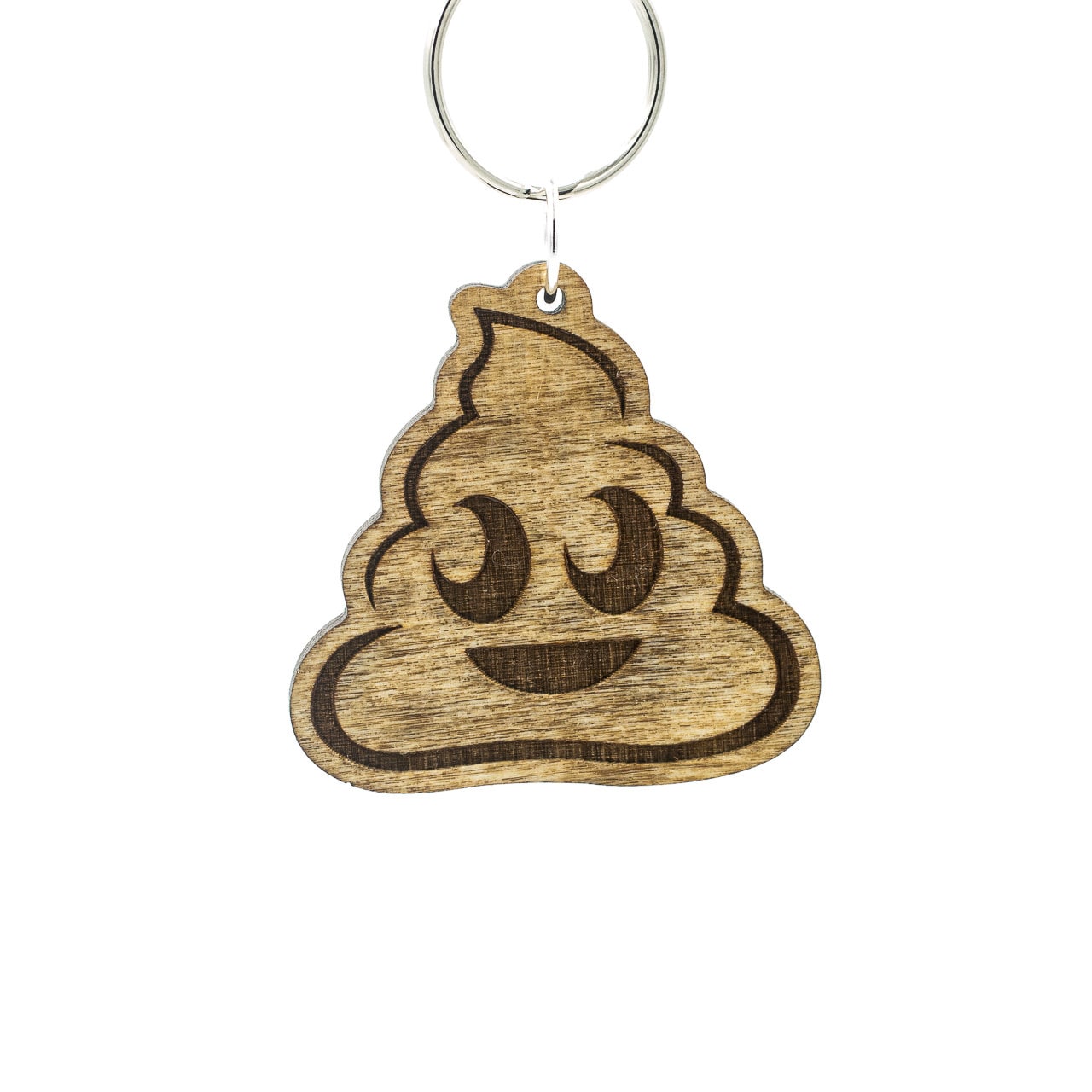 Poop Emoji Keychain Wooden Engraved Charm Pile of Poo - Etsy