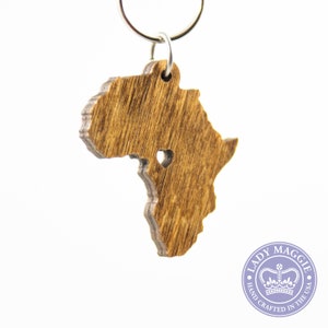 Africa Keychain | Africa Wooden Charm | African Keyring | Custom ...