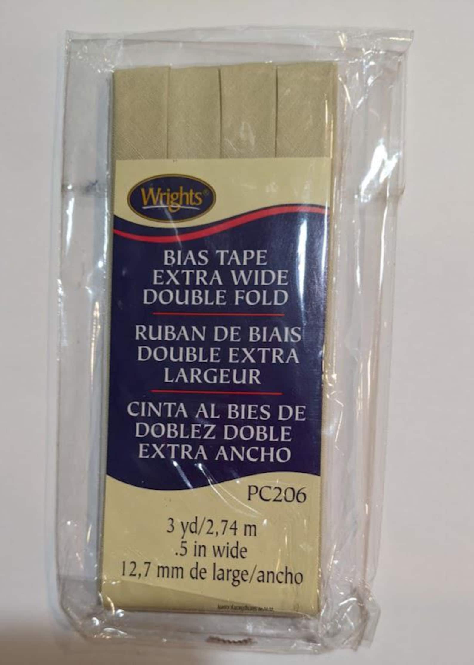 Wrights 1/2" Extra Wide Double Fold Bias Tape 3 Yards | PC206 | 0.5 ...