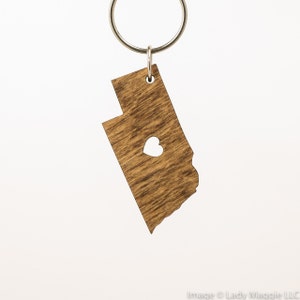 Nebraska Wooden Keychain - NE State Keychain - Wooden Nebraska Carved ...
