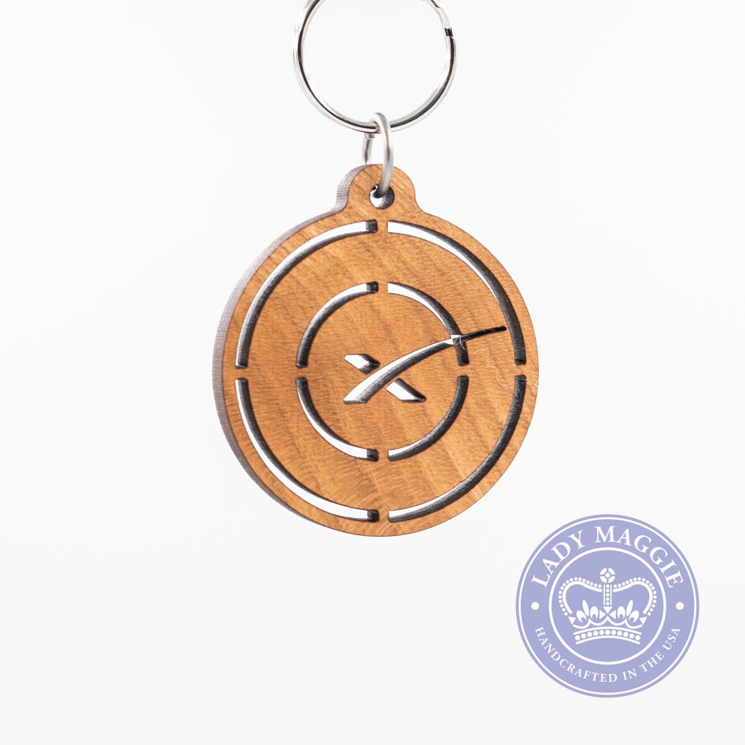 Spacex Keychain Space Flight Keychain Space X Drone Ship Logo Engraved ...