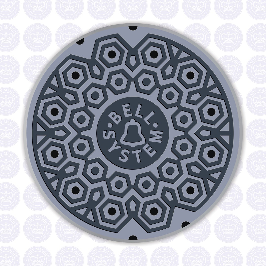 Manhole Logo Bumper Sticker - Mandala Logo Decal - Bell System Manhole ...