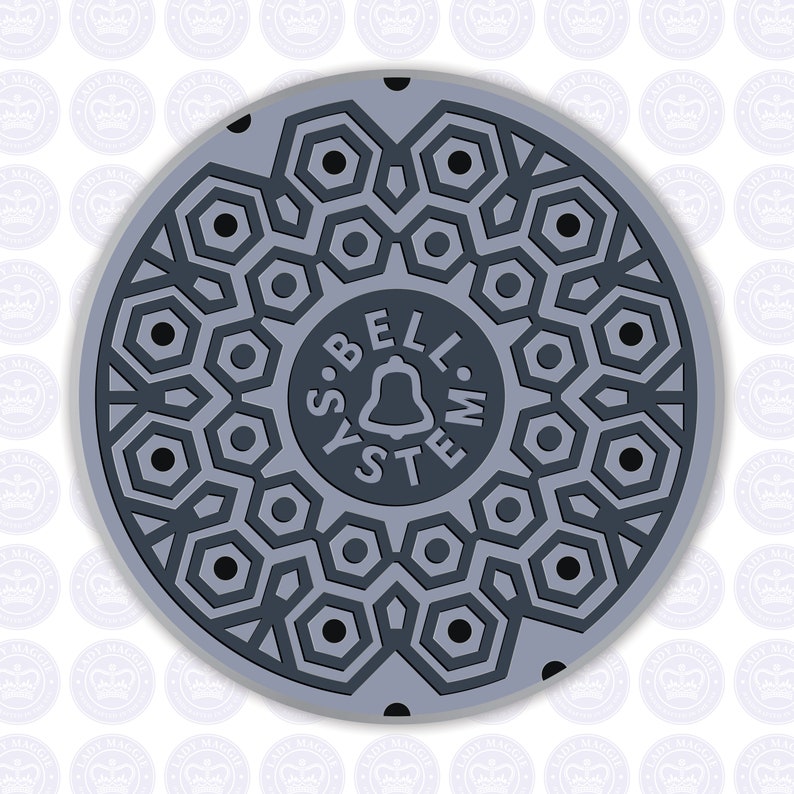 Manhole Logo Bumper Sticker Mandala Logo Decal Bell System - Etsy