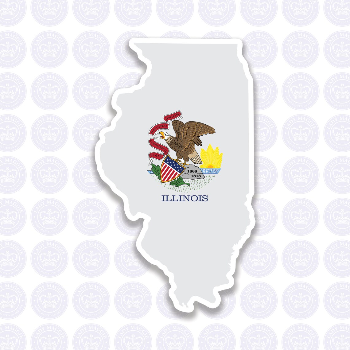 Illinois Decal IL State Flag Decal Illinois State Bumper | Etsy