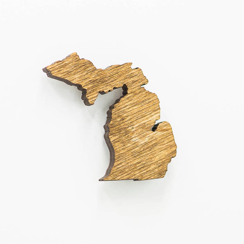 Michigan Wooden Magnet MI State Magnet State of Michigan | Etsy