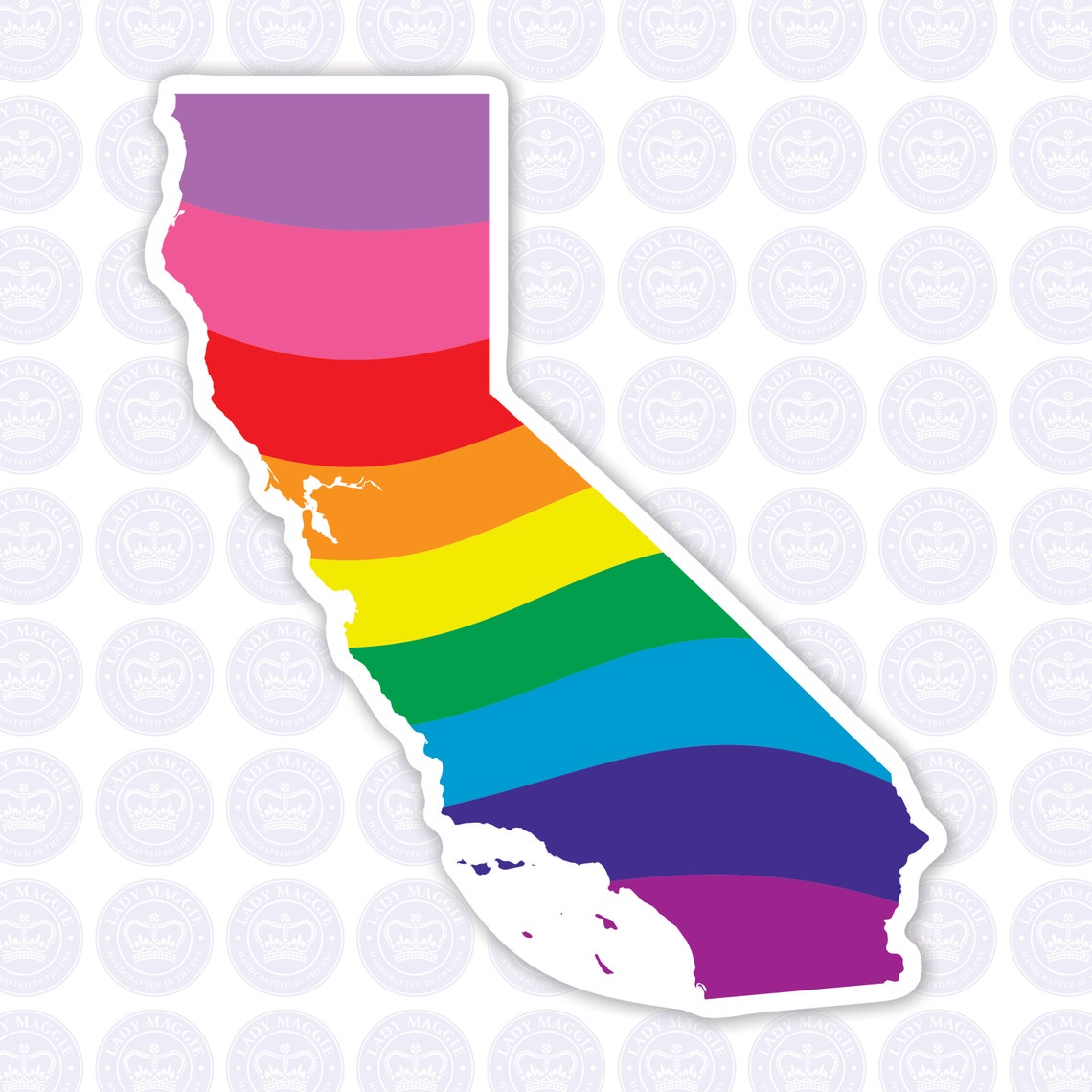 California Rainbow Flag Decal CA State LGBTQ Flag Decal | Etsy