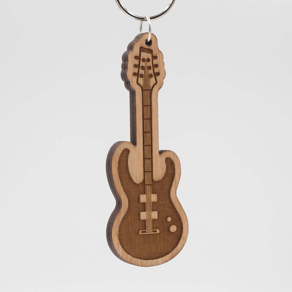 Classic Rock Electric Guitar Keychain Rock Guitar Carved - Etsy
