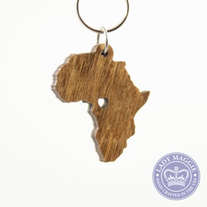 Africa Keychain | Africa Wooden Charm | African Keyring | Custom ...