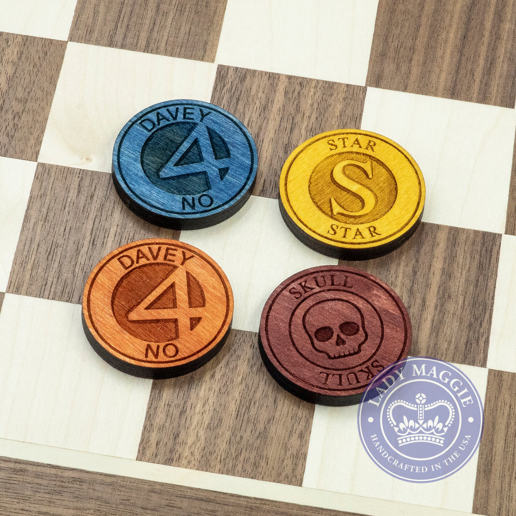 Custom Logo Checkers Pieces Custom Design Engraved Checkers | Etsy