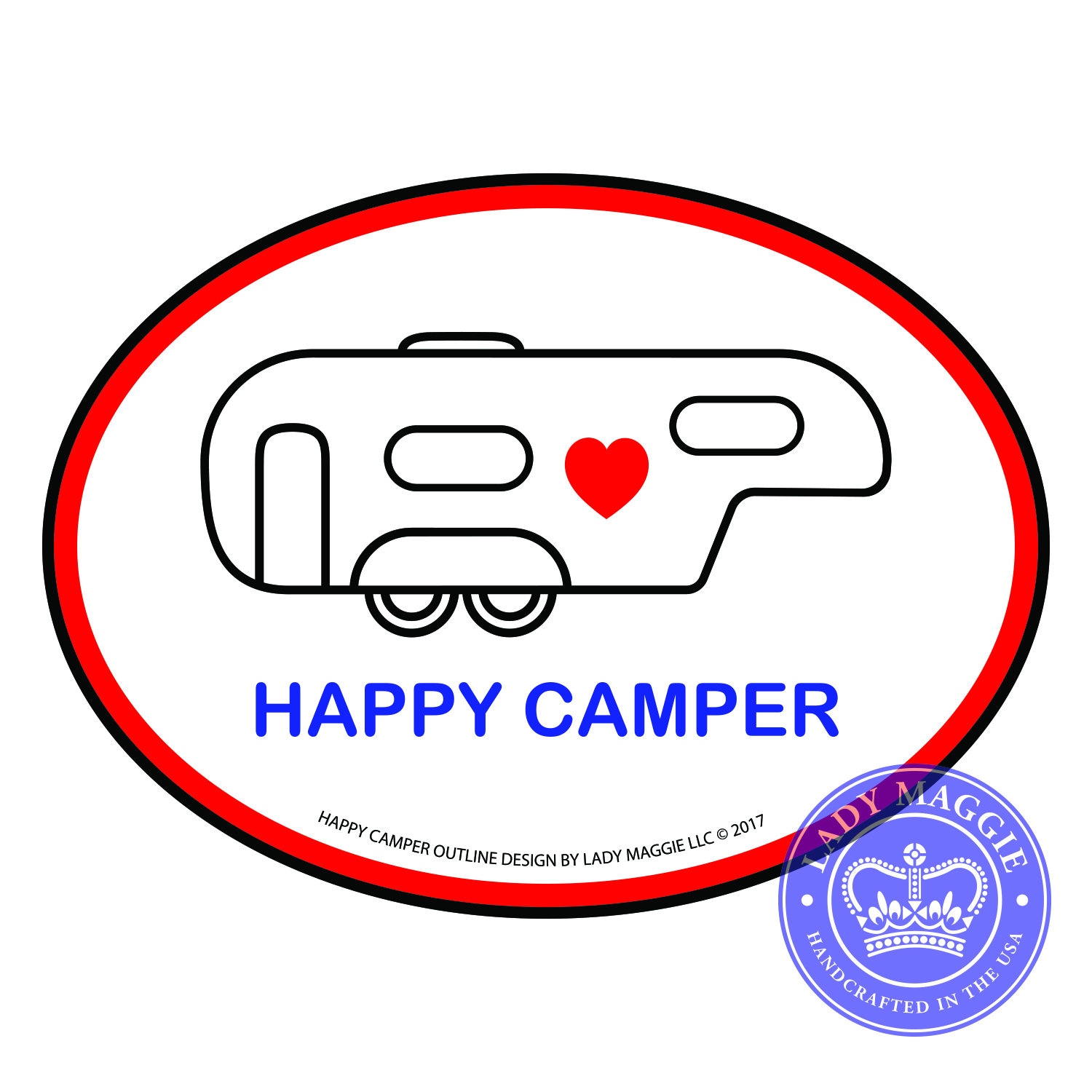 Happy Camper Decal Fifth Wheel Camper Decal Camping | Etsy