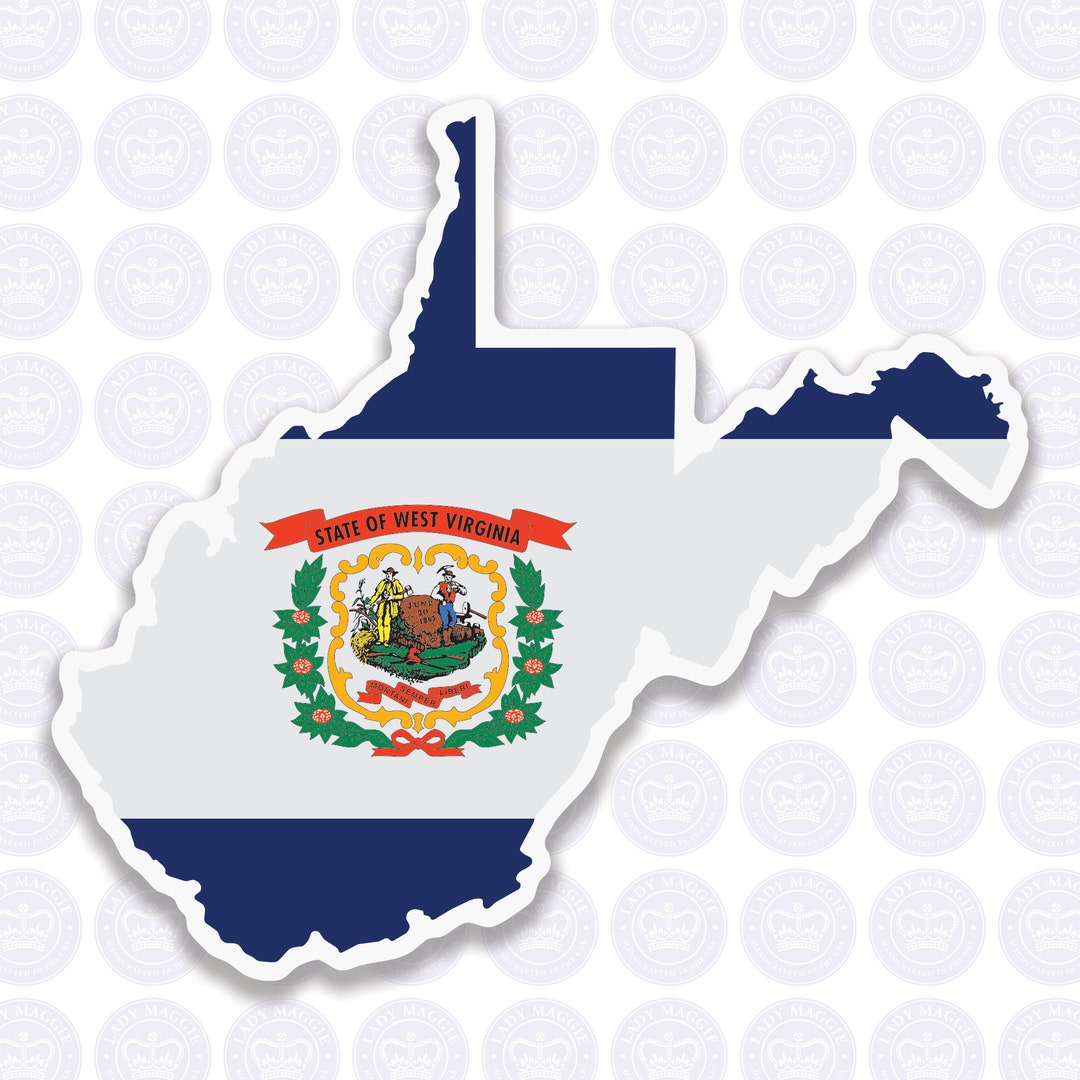 West Virginia Decal - WV State Flag Decal - West Virginia State Bumper ...