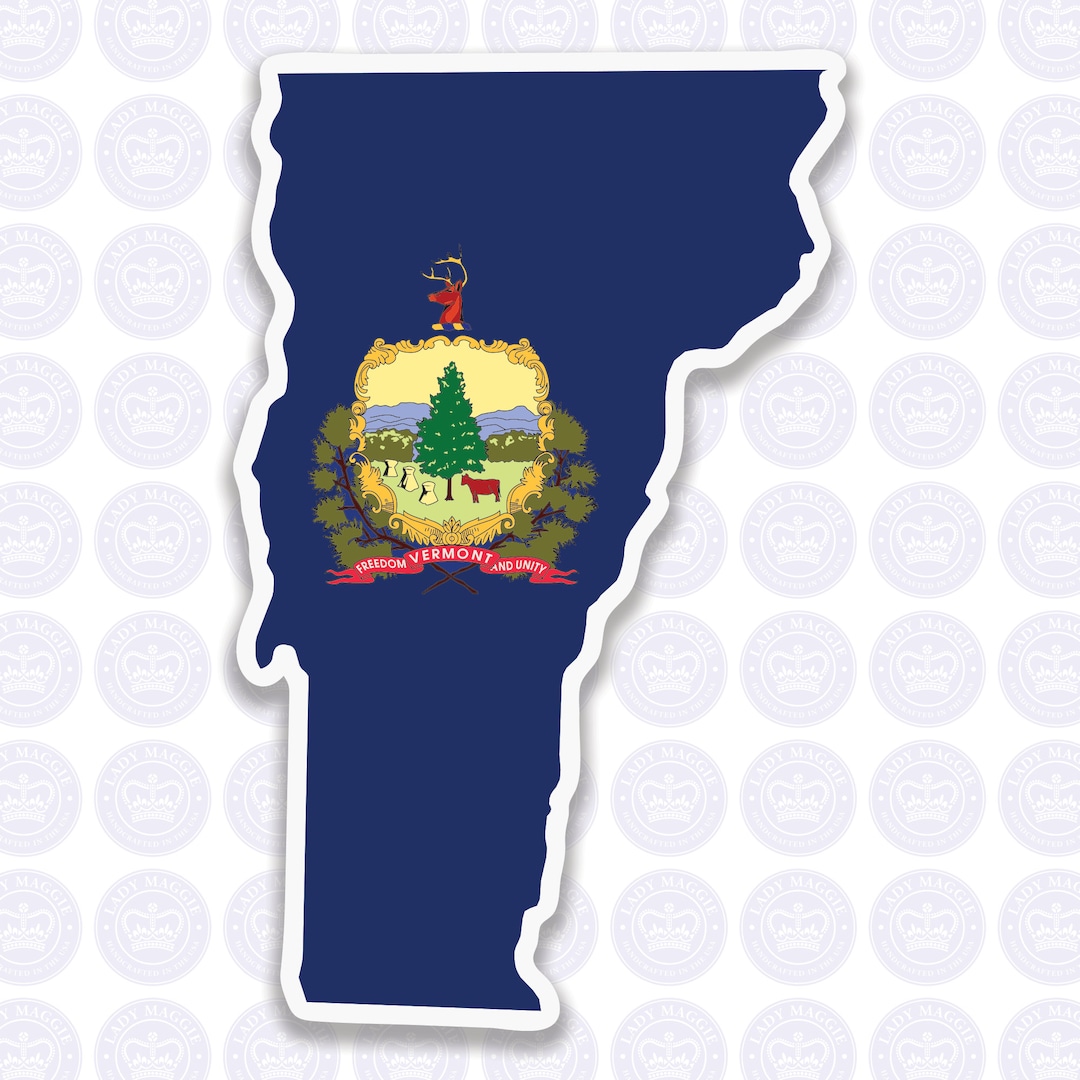 Vermont Decal - VT State Flag Decal - Vermont State Bumper Sticker ...