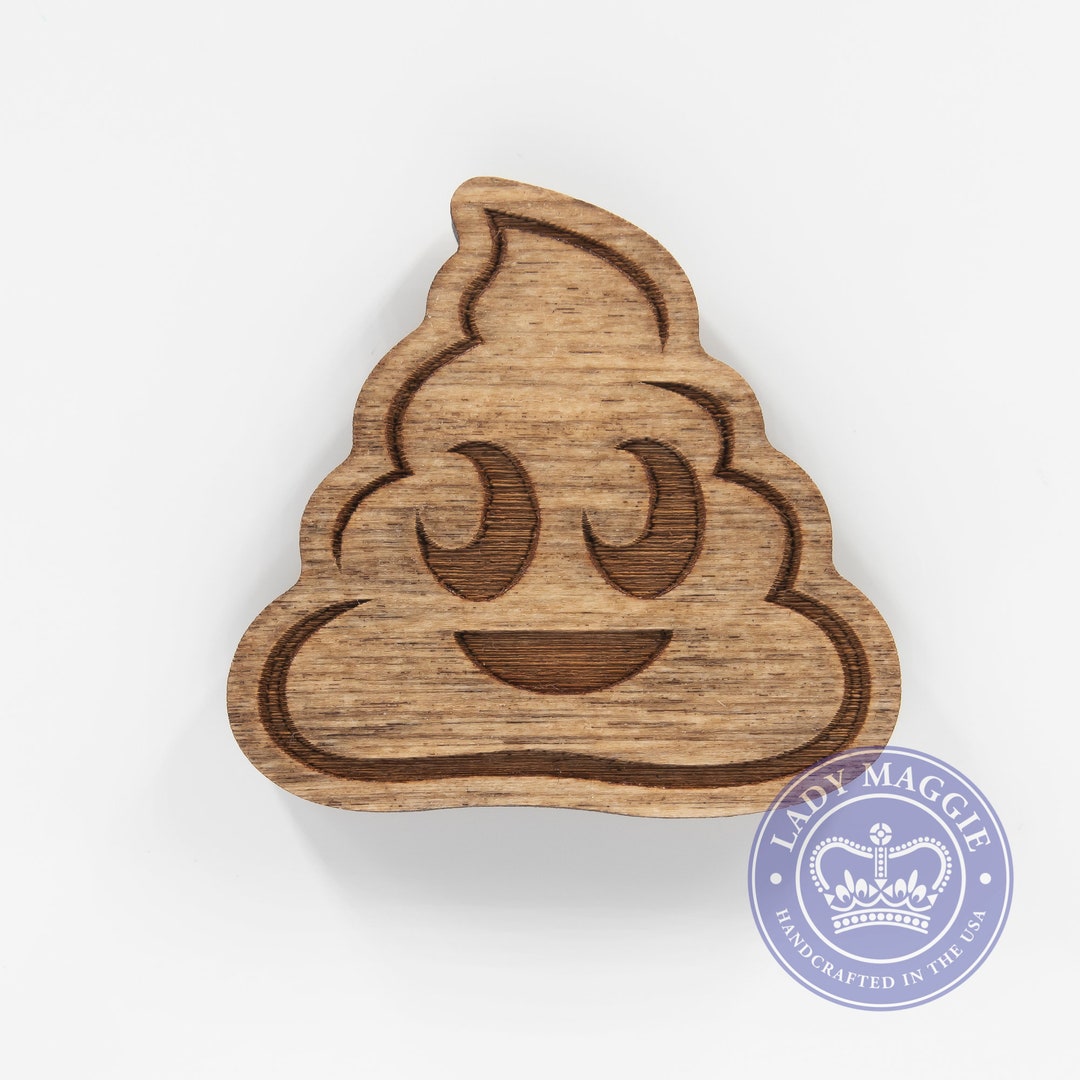 Poop Emoji Magnet - Poo Emoji Carved Wooden Magnet - Pile of Poo Emoji ...