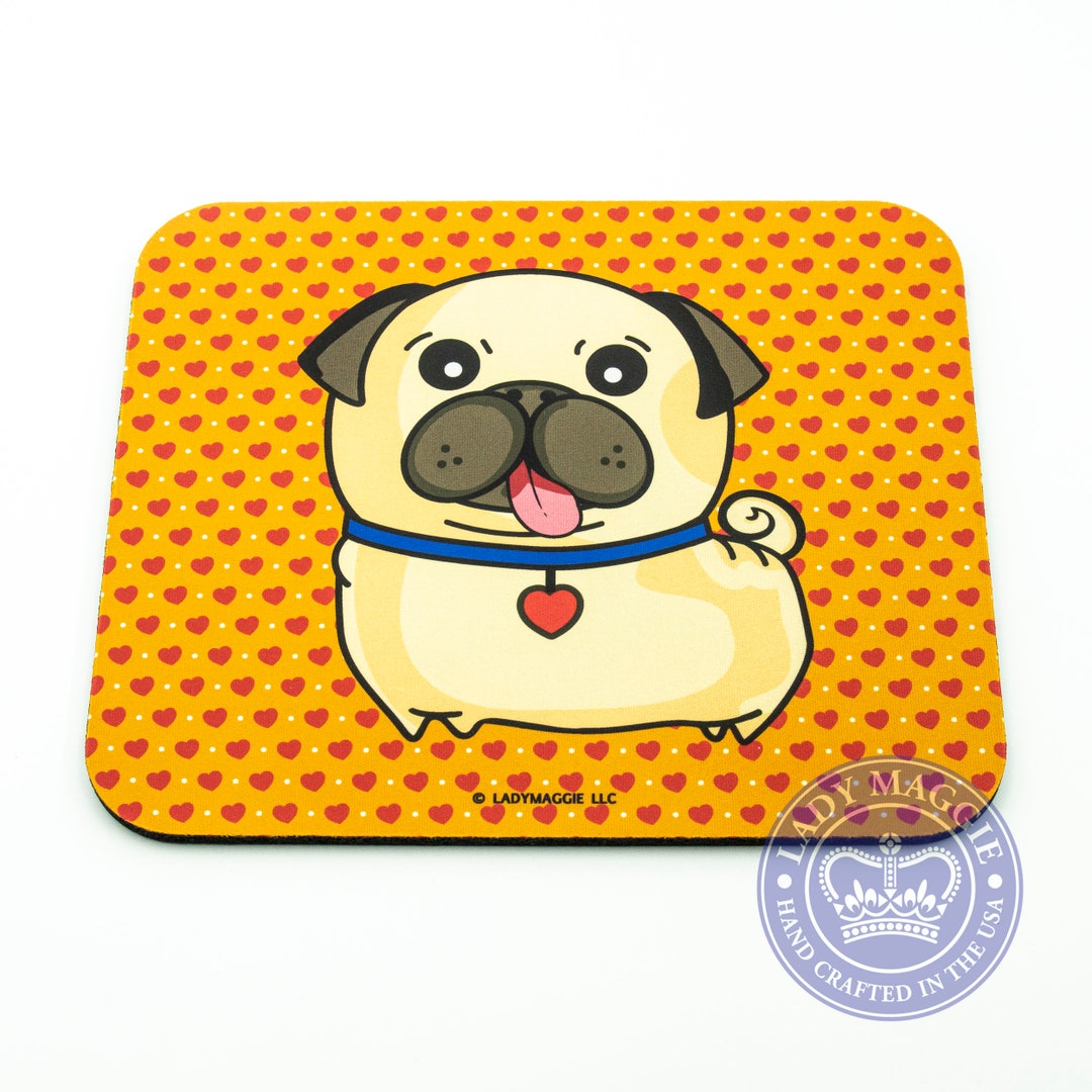 Fawn Pug Mousepad - Fawn Pug Mouse Pad - Pug Mouse Mat - Pug Mousepad ...