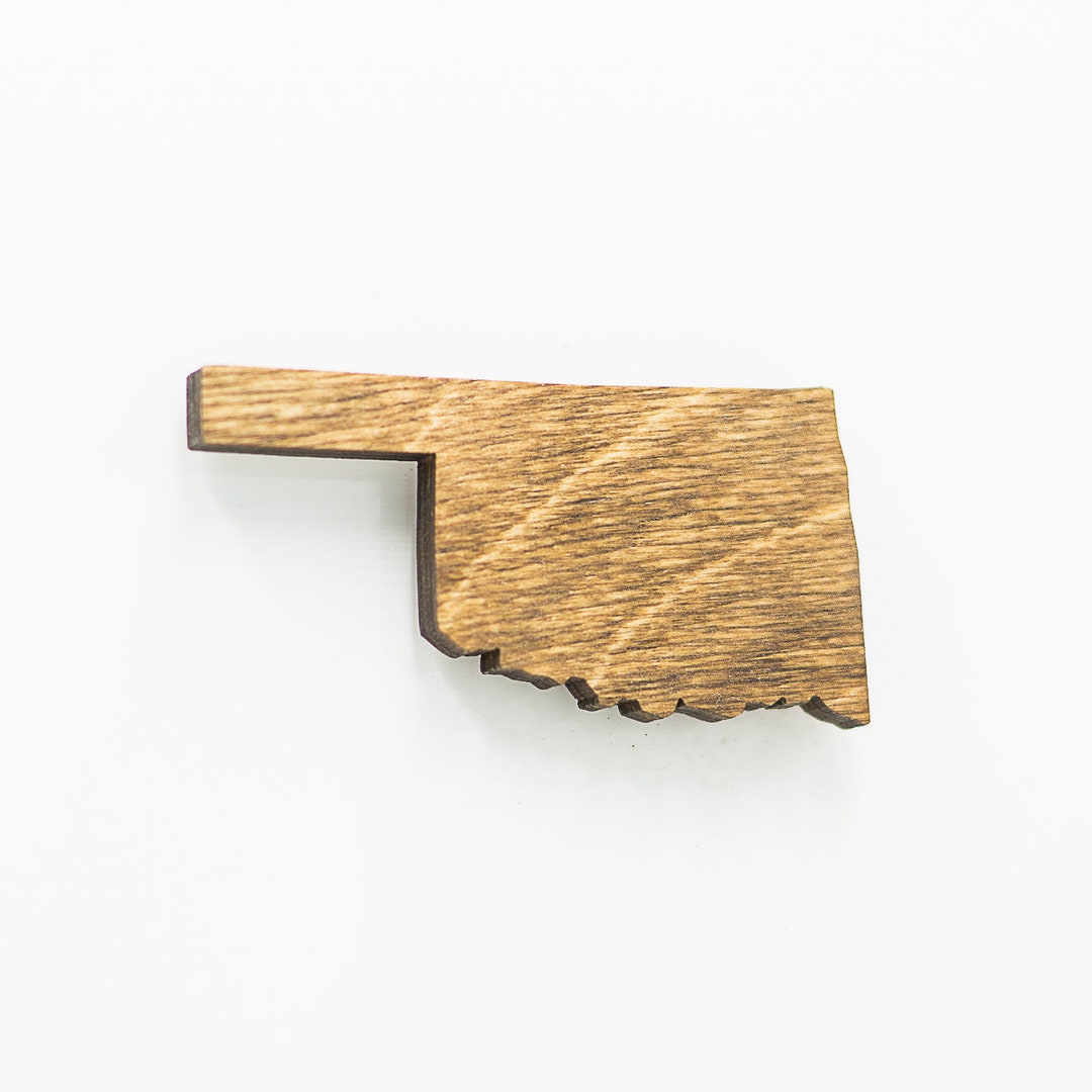 Oklahoma Magnet - Wooden Oklahoma State Magnet - Laser Cut OK State ...