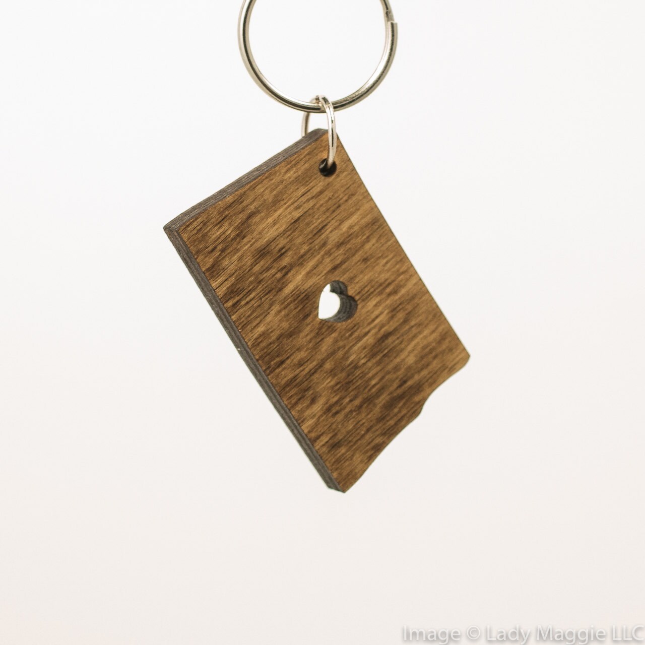 North Dakota Wooden Keychain ND State Keychain Wooden | Etsy