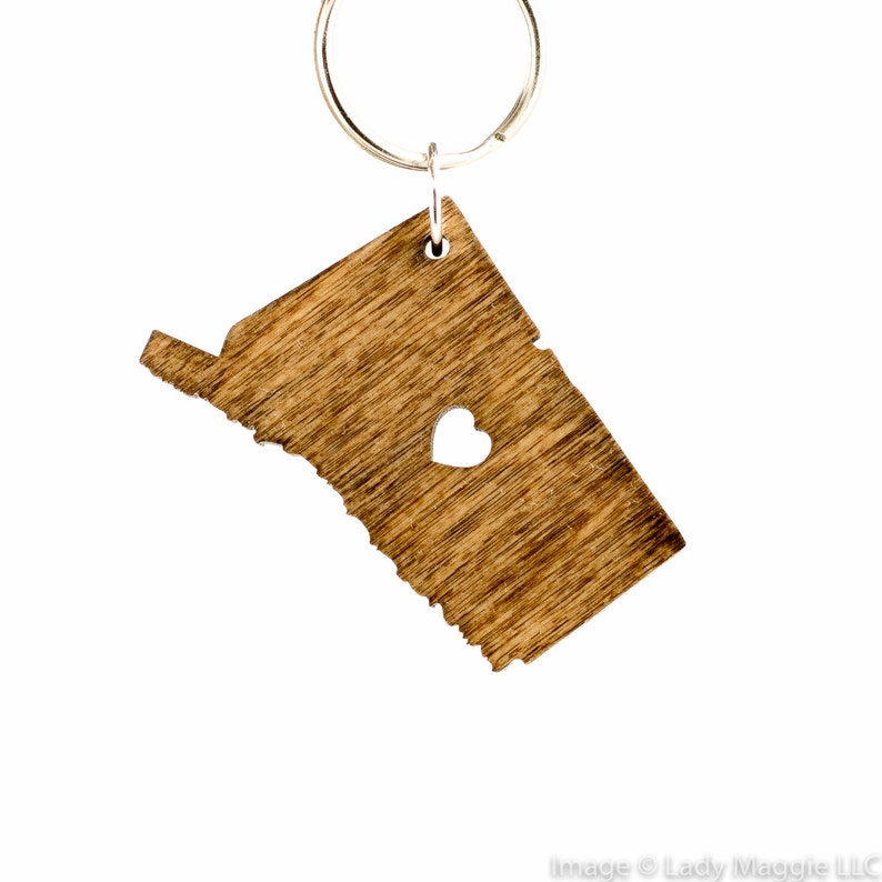 Connecticut Wooden Keychain - CT State Keychain - Wooden Connecticut ...