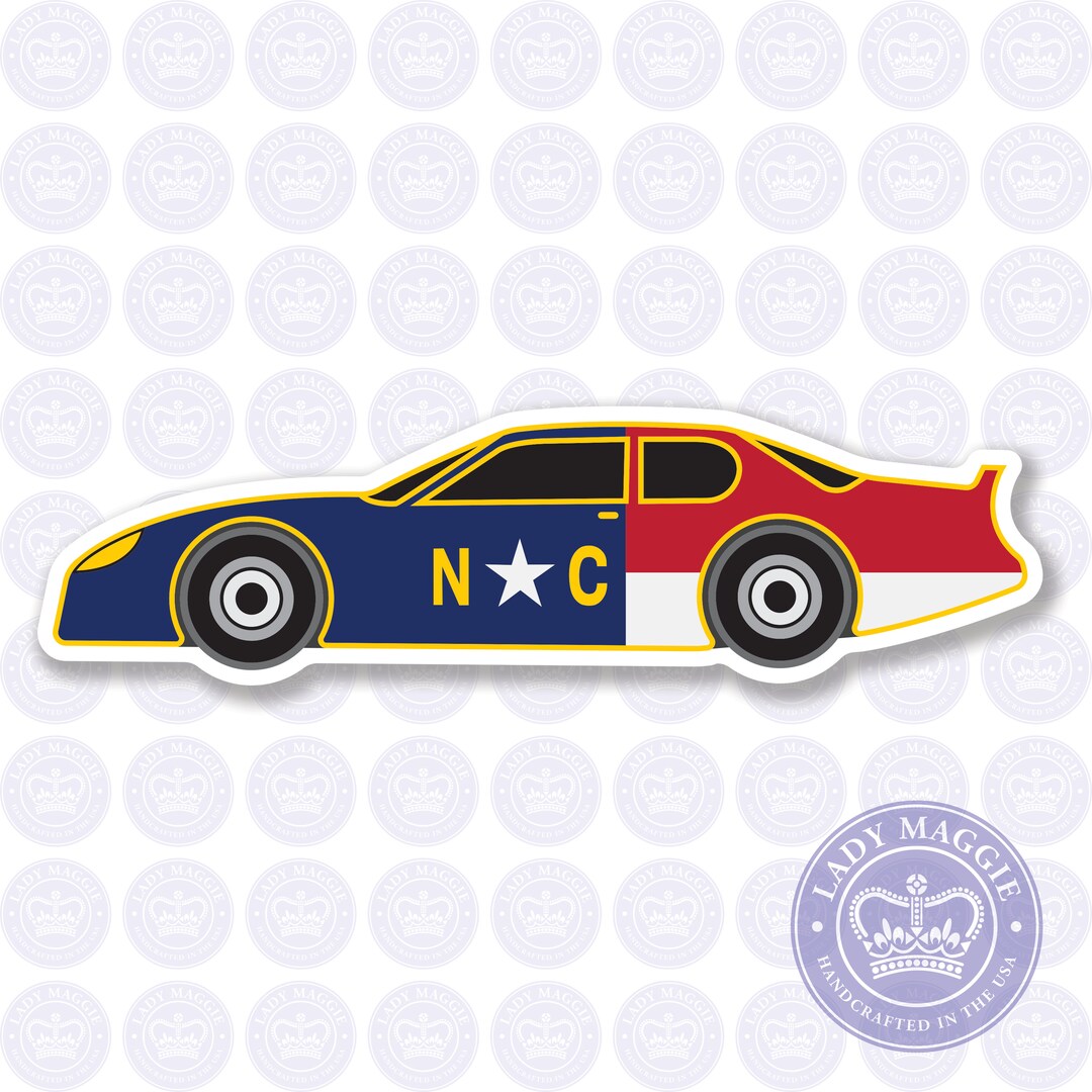 North Carolina State Flag NASCAR Decal - NC Flag Racecar Decal - North ...
