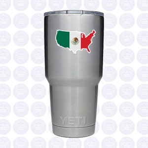 American Mexican Flag Decal - Mexico Flag Expat Decal Bumper Sticker ...