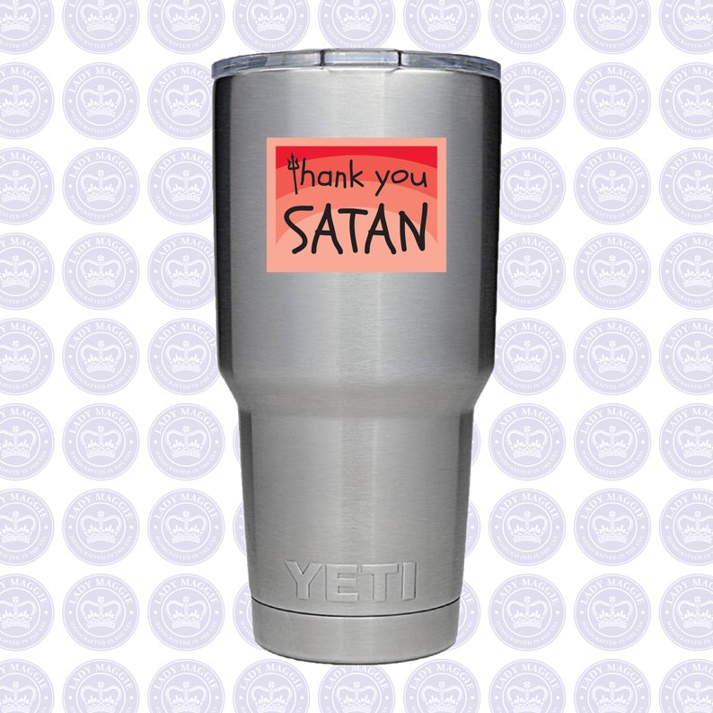 Thank You Satan Decal - Funny Devil Decal - Thank You Satan Bumper ...