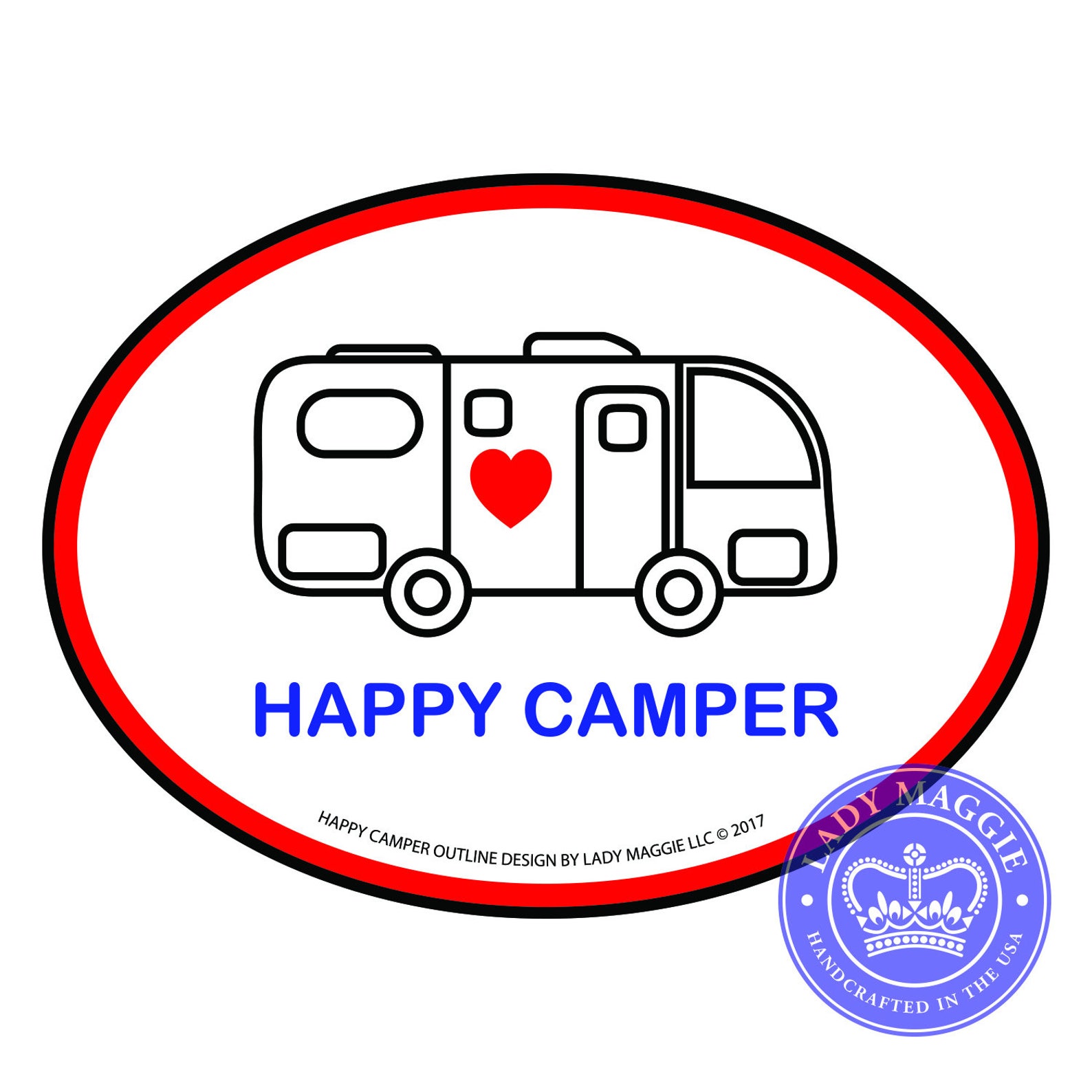Happy Camper Decal RV Camper Decal Camping Trailer Bumper | Etsy