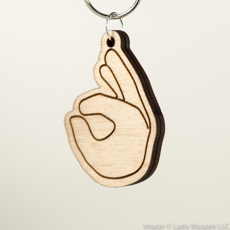 OK Emoji Keychain Okay Emoji Carved Wood Key Ring OK Hand - Etsy