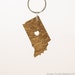 Indiana Wooden Keychain - IN State Keychain - Wooden Indiana Carved Key ...
