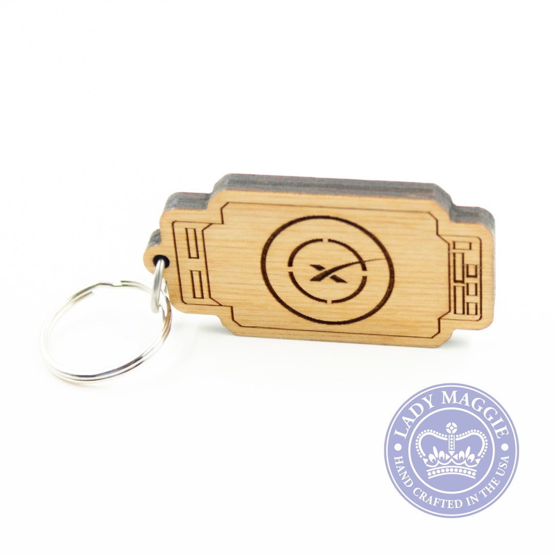 Spacex Drone Ship Keychain Birch Engraved Drone Ship Keychain Space X ...