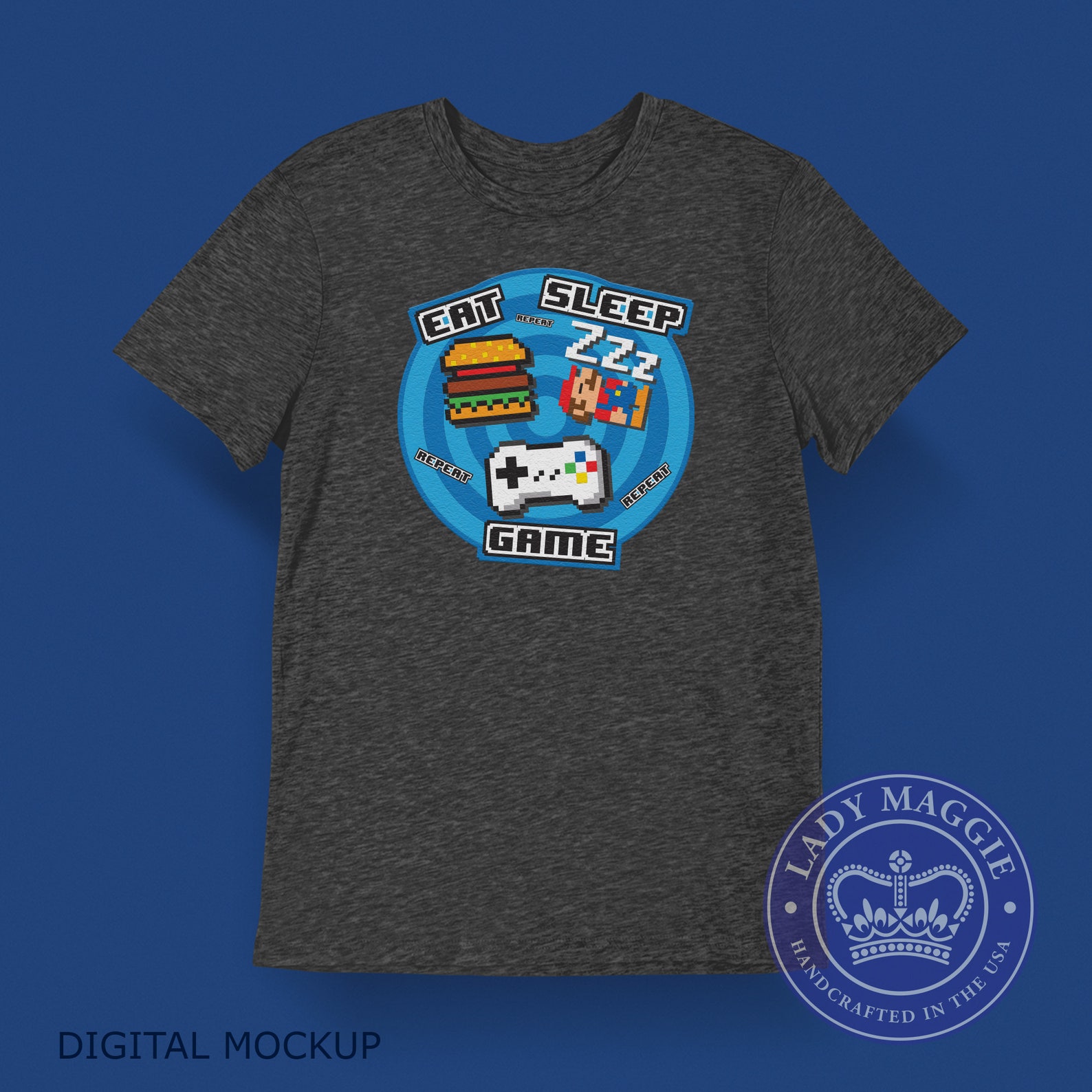 Gamer T-shirt - Eat Sleep Game Repeat - Gaming Shirt - Gamer Life T ...