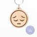 Sad Face Emoji Keychain - Pensive Face Emoji Wooden Keychain - Sadface ...