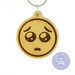 Pleading Emoji Wooden Keychain - Face With Pleading Eyes Emoji ...