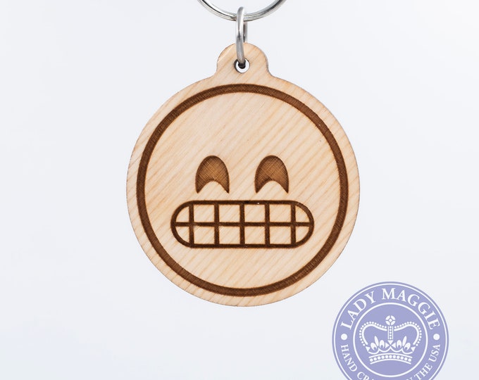 Happy Face Bag Tag, Happy Face Backpack Tag, Heart Eyes Happy Face Tag ...