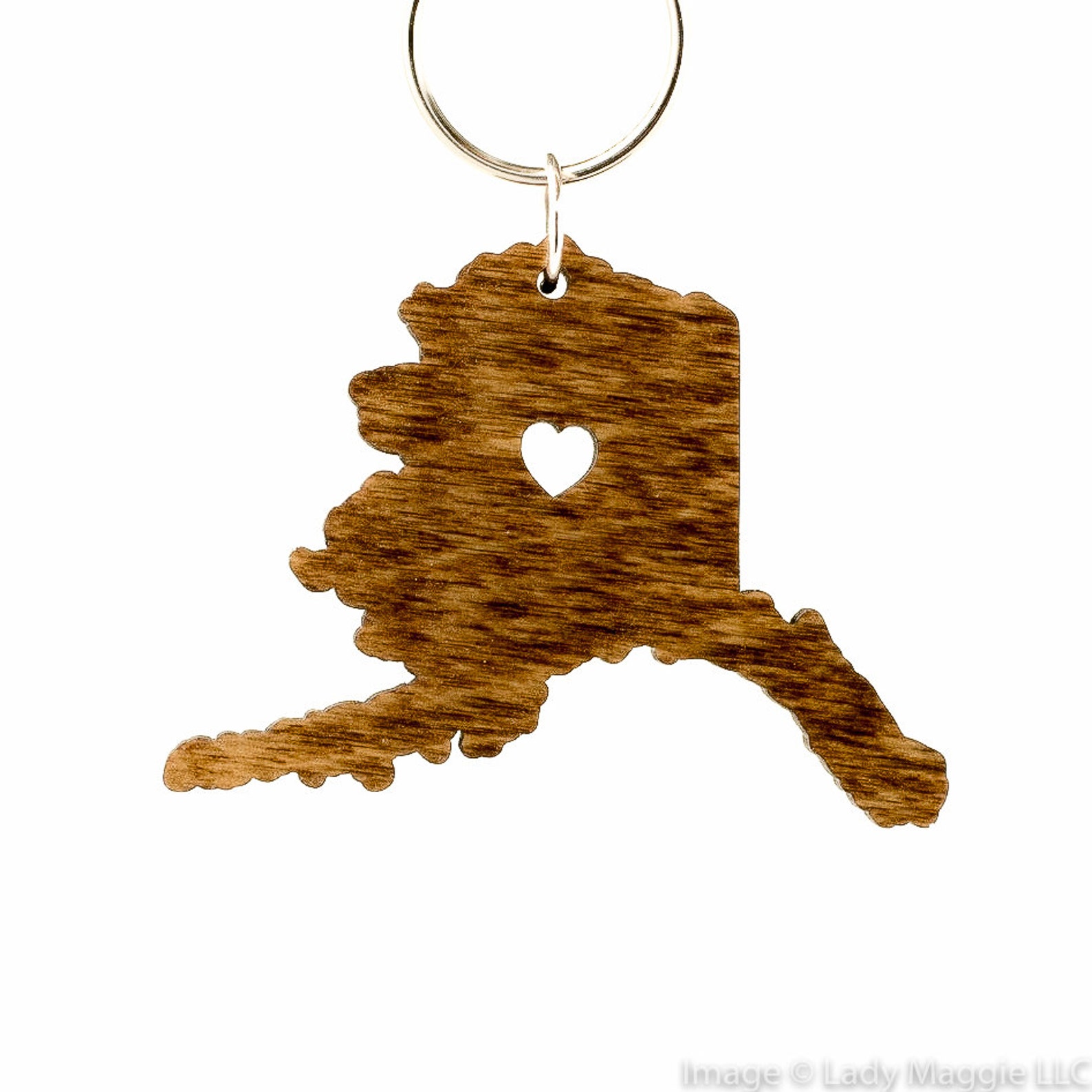 Alaska Wooden Keychain AK State Keychain Wooden Alaska - Etsy