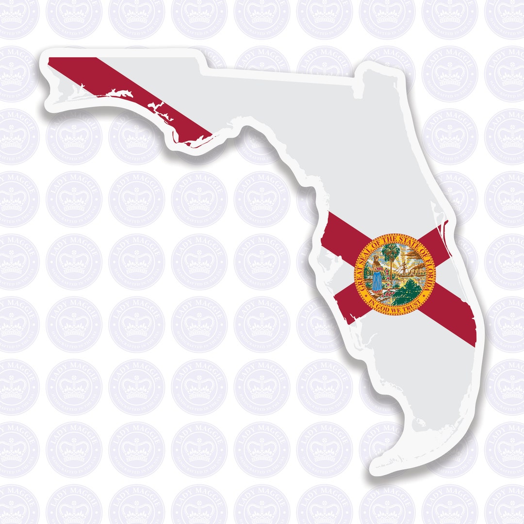 Florida Decal - FL State Flag Decal - Florida State Bumper Sticker ...