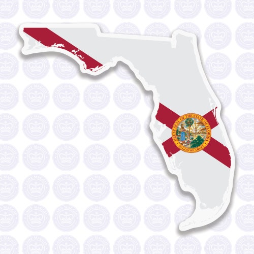 Florida Decal FL State Flag Decal Florida State Bumper - Etsy