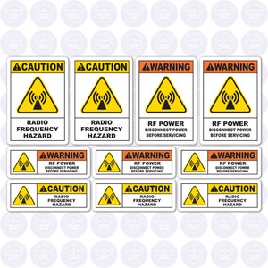 RF Warning and Caution Decals | Radio Frequency Hazard Caution and RF ...