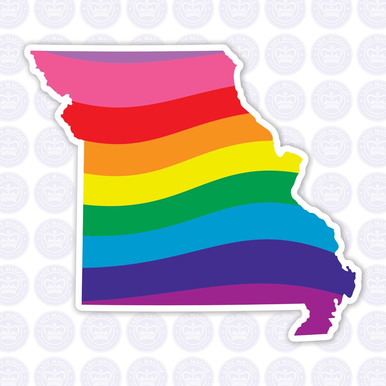 Missouri Rainbow Flag Decal MO State LGBTQ Flag Decal | Etsy