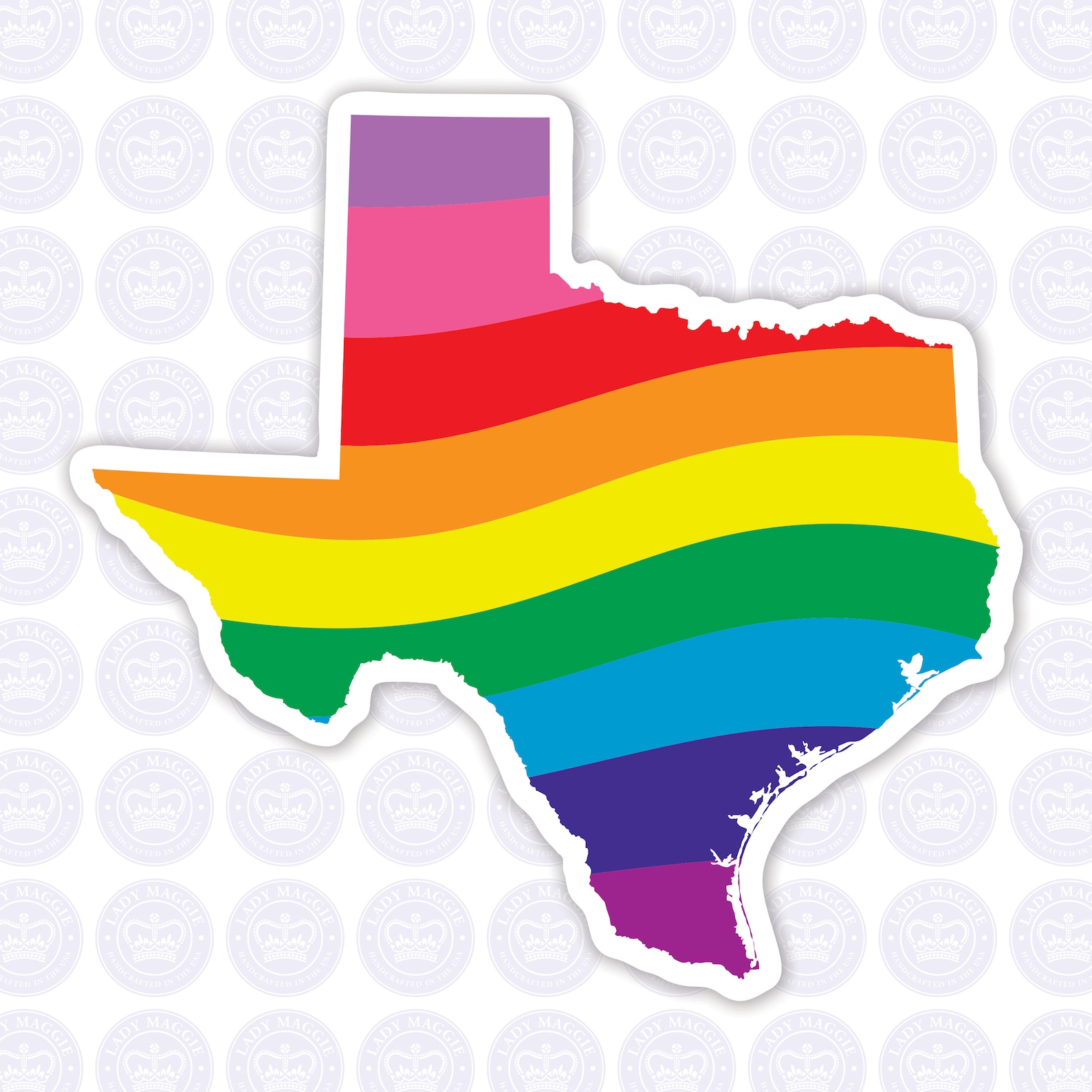 Texas Rainbow Flag Decal TX LGBTQ Flag Decal Texas State - Etsy