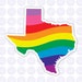 Texas Rainbow Flag Decal - TX LGBTQ Flag Decal - Texas State Rainbow ...