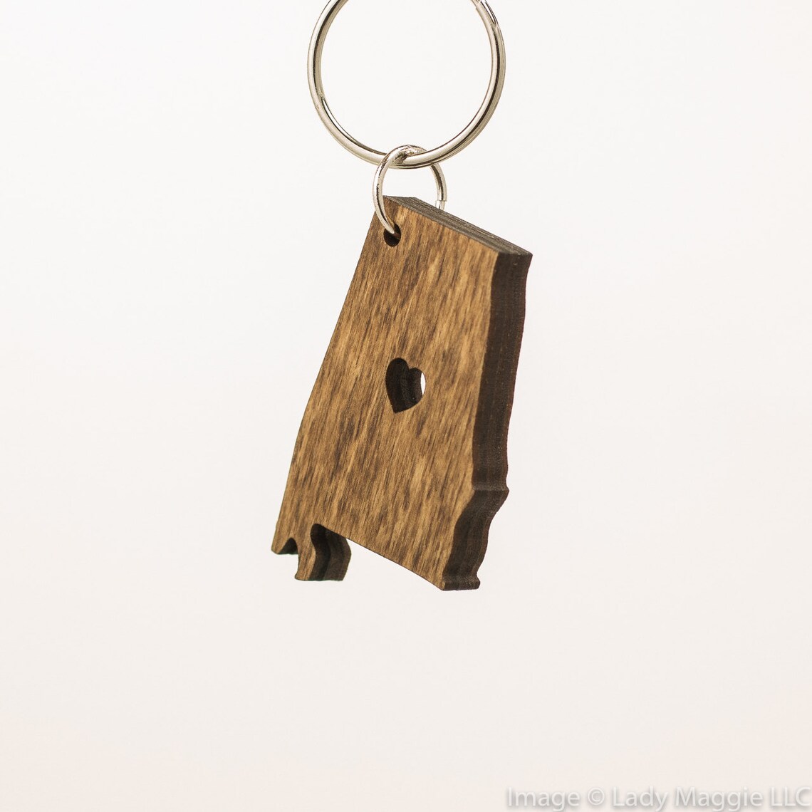 Alabama Wooden Keychain AL State Keychain Wooden Alabama | Etsy