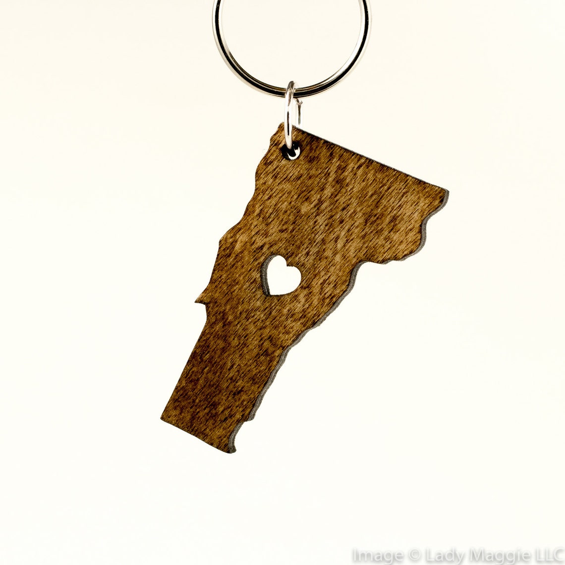 Vermont Wooden Keychain VT State Keychain Wooden Vermont - Etsy
