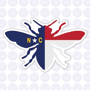 North Carolina Bee Decal - NC Bee State Flag Decal - North Carolina ...