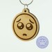 Pleading Emoji Wooden Keychain - Face With Pleading Eyes Emoji ...