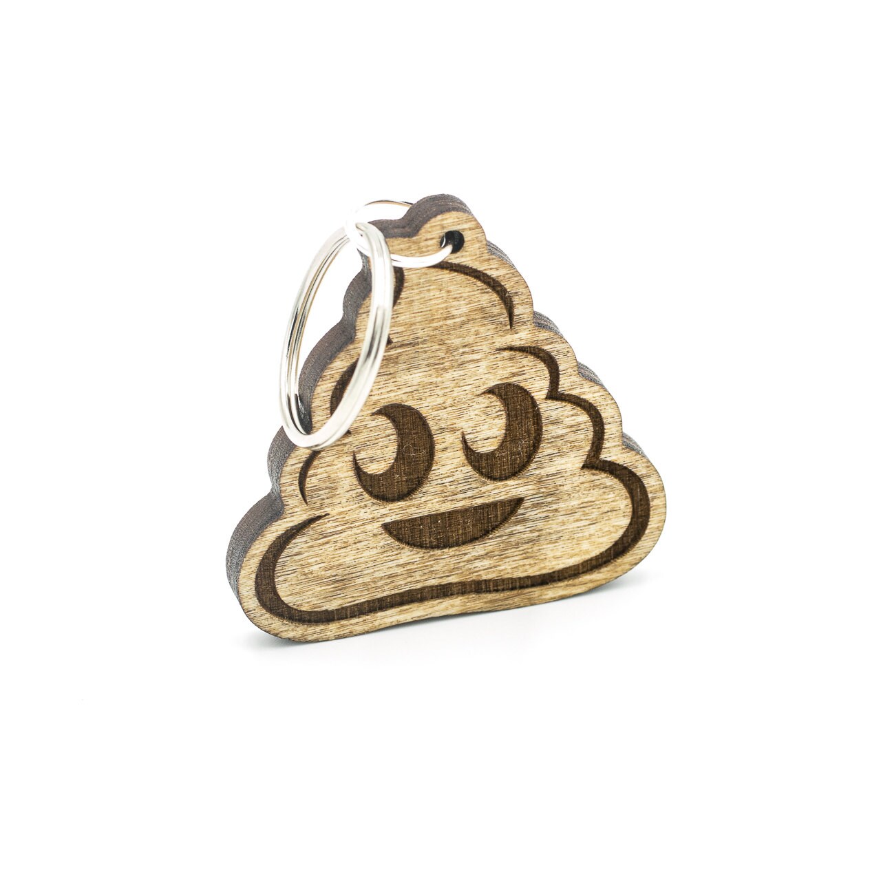 Poop Emoji Keychain Wooden Engraved Charm Pile of Poo - Etsy